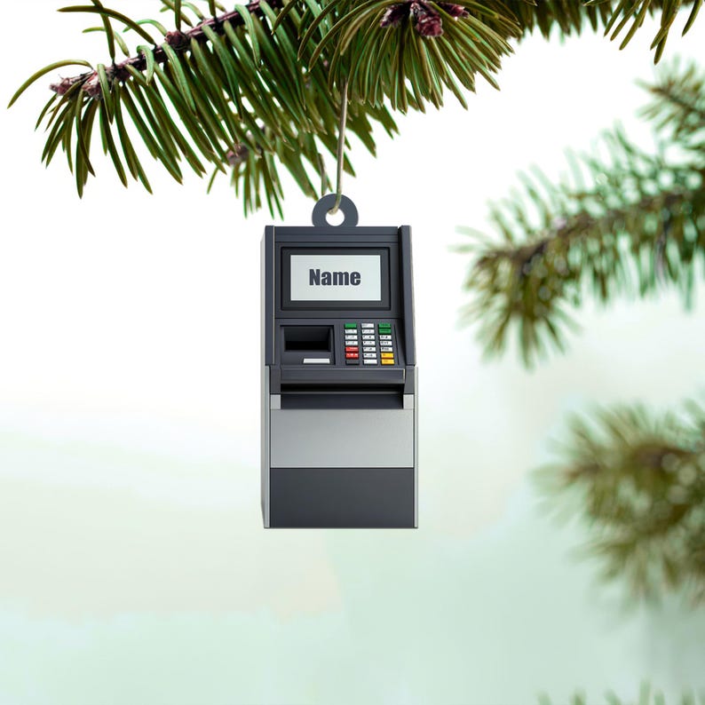 Personalized ATM Ornament, ATM Christmas Ornament, Banker Ornament Gift ...