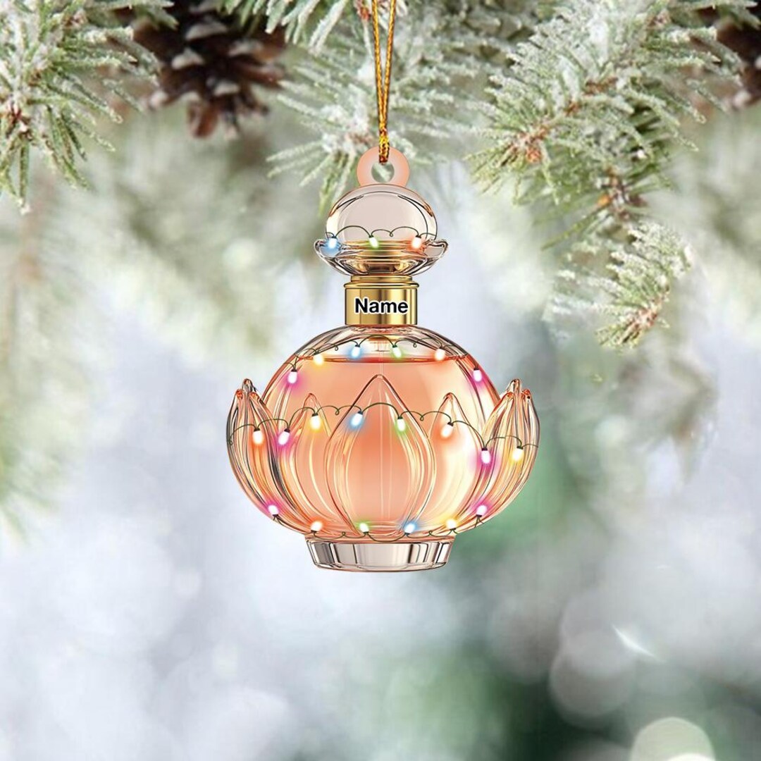 Personalized Perfume Bottle Ornament, Perfume Christmas Ornament ...