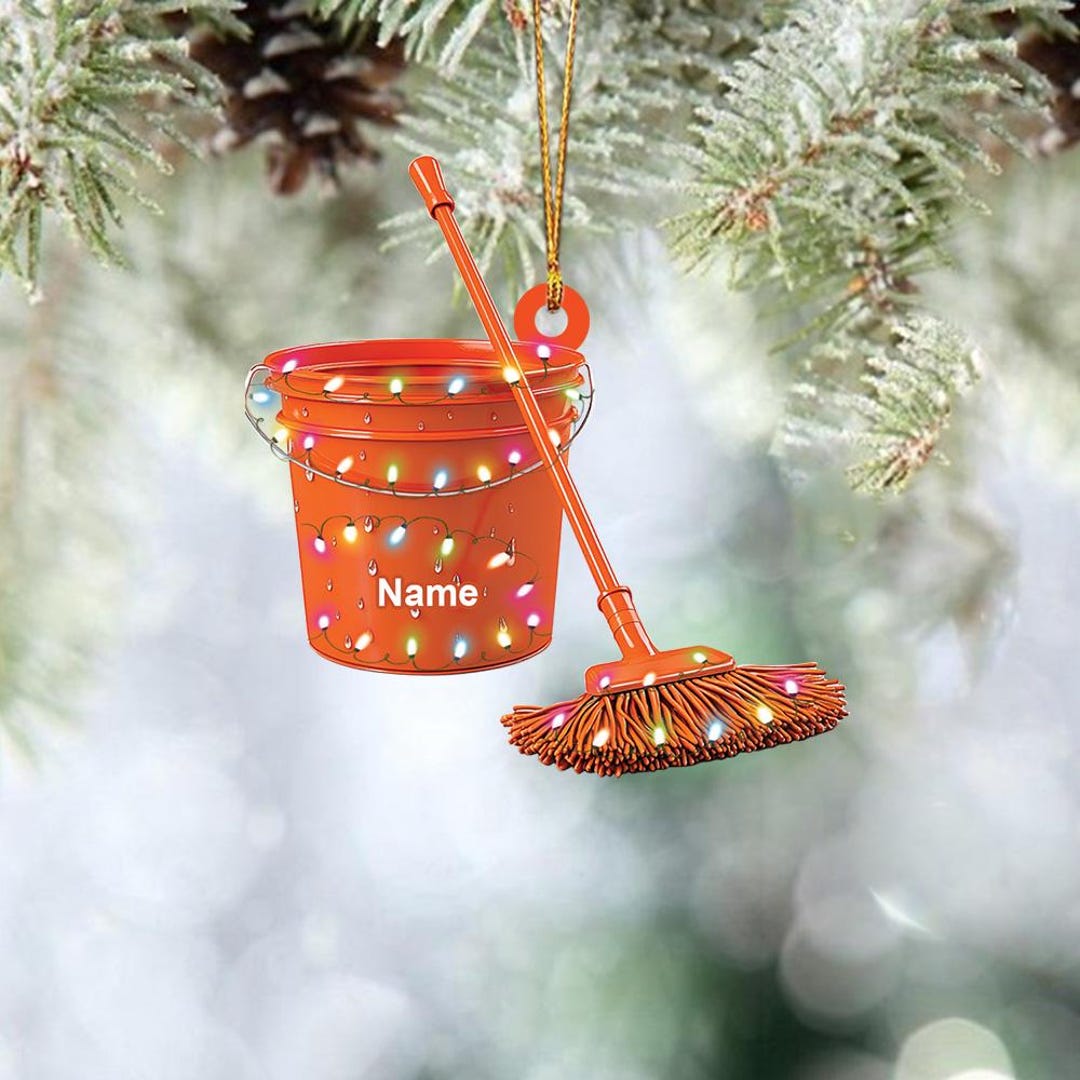 Personalized Cleaning Supplies Ornament, Janitor Cleaning Christmas ...