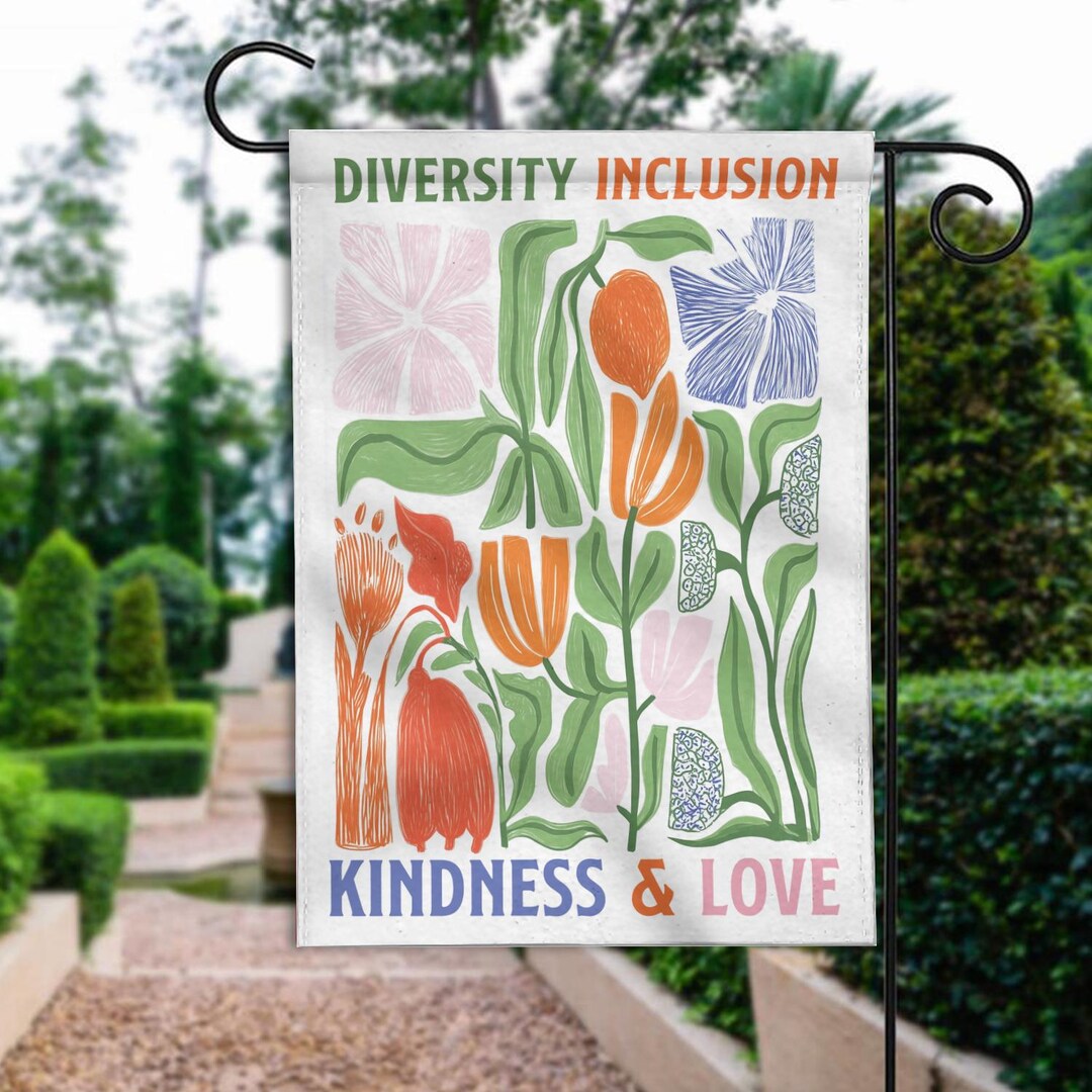 Kindness Peace Equality Love Inclusion Hope Diversity Flag, Retro ...