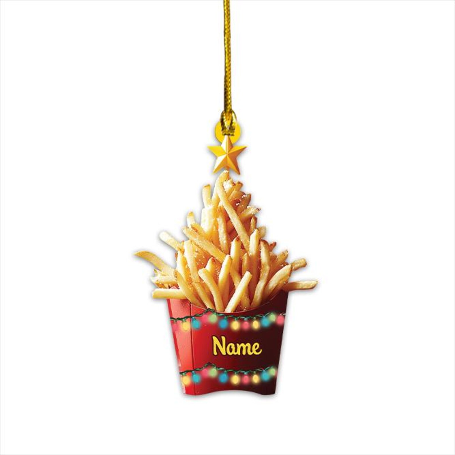 Personalized French Fries Ornament, French Fries Christmas Ornament ...