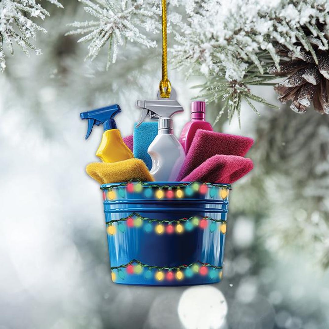 Personalized Cleaning Services Ornament Janitor Cleaning Basket ...
