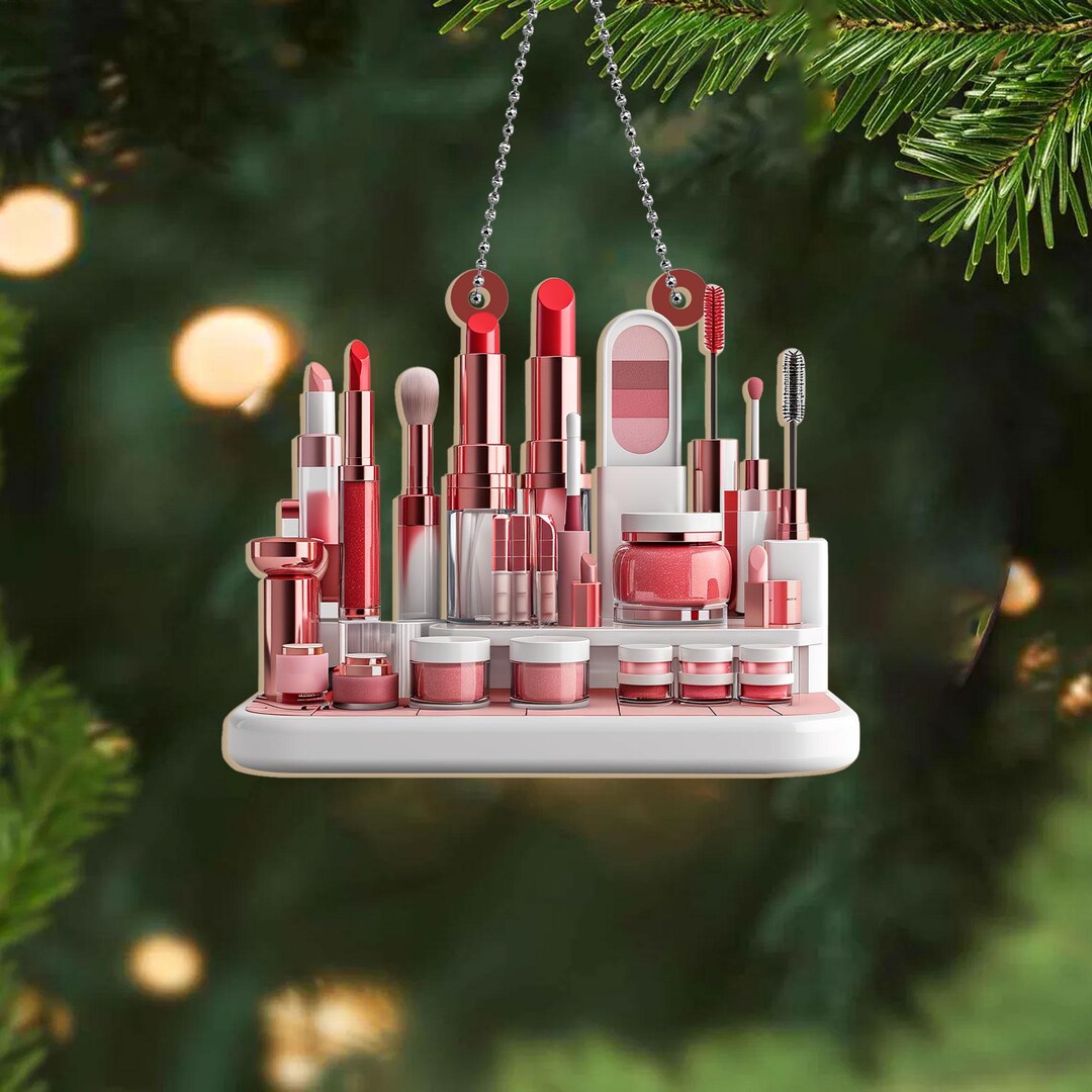 Personalized Cosmetics Organizer Christmas Ornament, Cosmetic Christmas ...