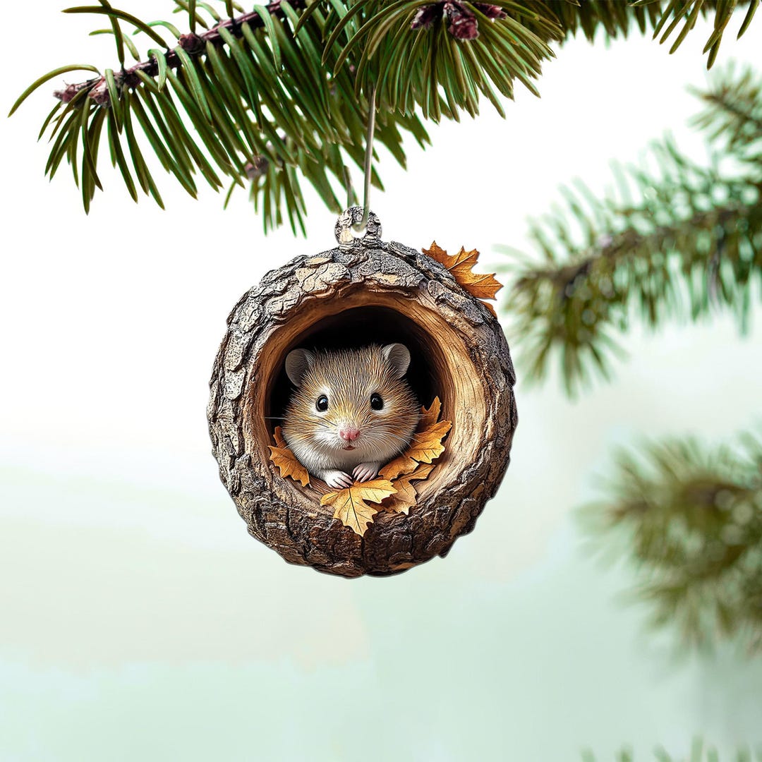 Hamster 2D Flat Ornament, Hamster Christmas Ornament, Hamster Rearview ...