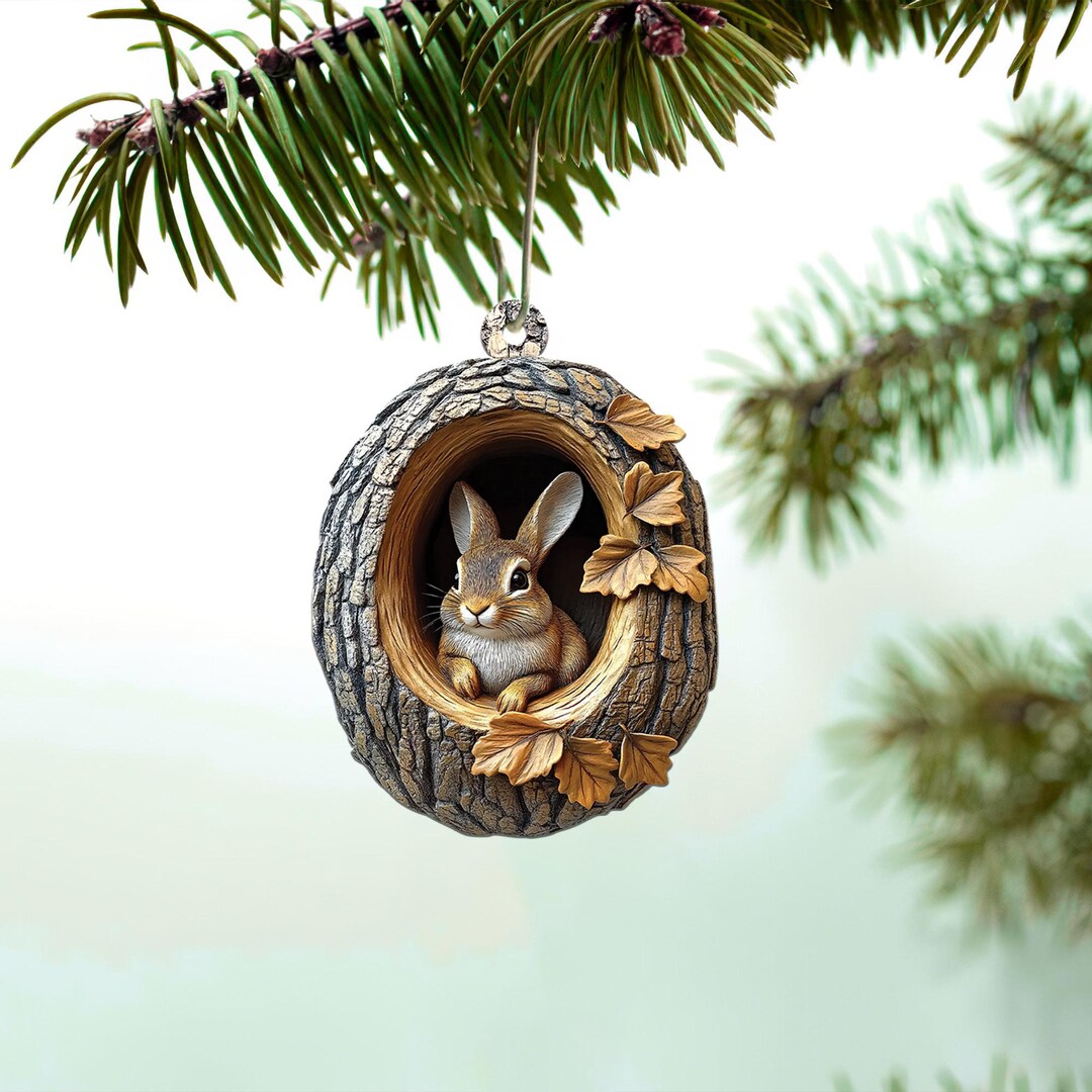 Rabbit 2D Flat Ornament, Rabbit Christmas Ornament, Rabbit Rearview ...