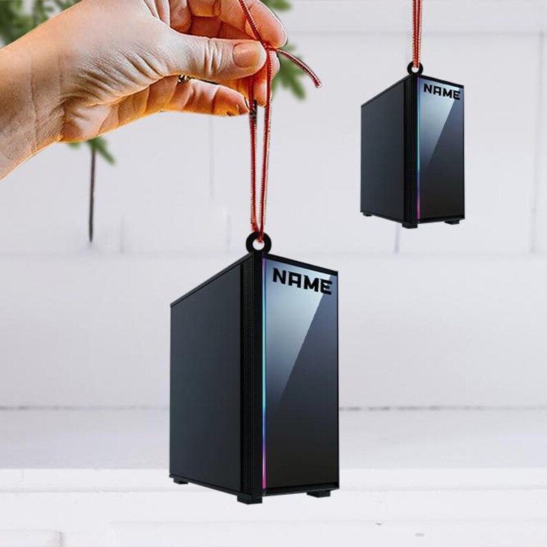 Personalized Computer Case Christmas Ornament, Computer Christmas ...
