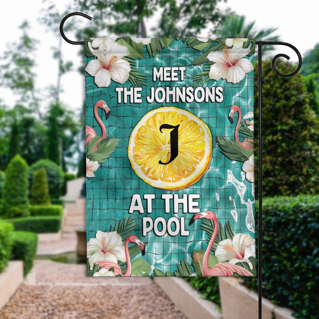 Personalized Meet Me at the Pool Flag, Custom Summer Pool Party Flag ...