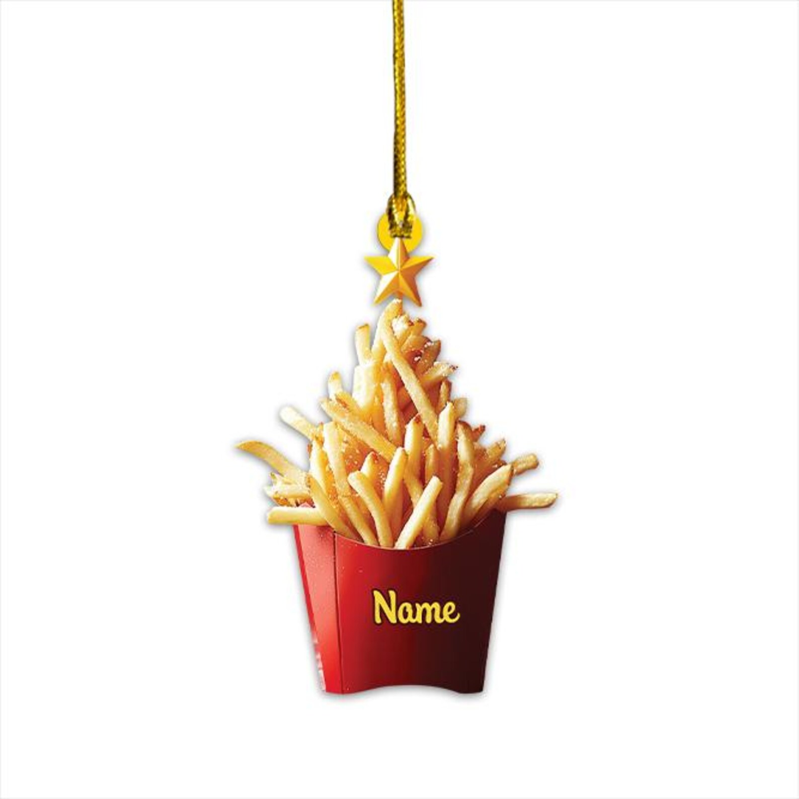 Personalized French Fries Ornament, French Fries Christmas Ornament ...