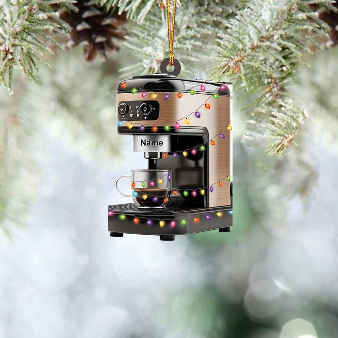 Personalized Coffee Maker Ornament, Espresso Machine Christmas Ornament ...