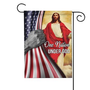 One Nation Under God Double-sided Flag, Faith Jesus Patriotic Flag ...