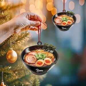 Personalized 2D Flat Ramen Noodle Ornament, Ramen Christmas Decor ...