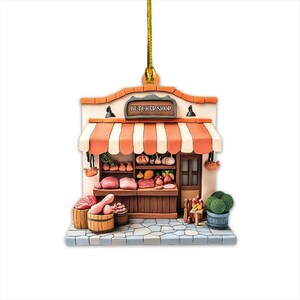 Butcher Shop Christmas Ornament, Meat Store Hanging Ornament, Kitchen ...