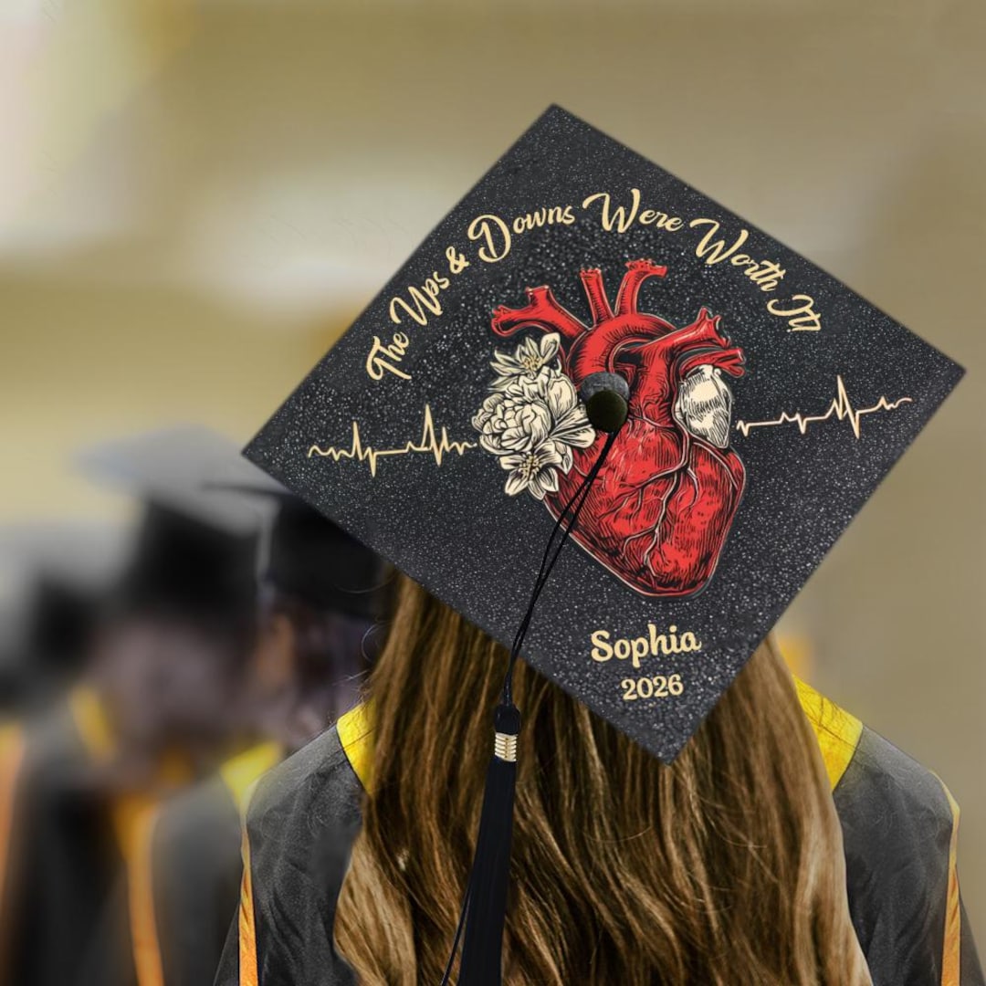 Anatomical Heart Nursing Graduation Cap Topper, Custom ICU Nurse Grad ...