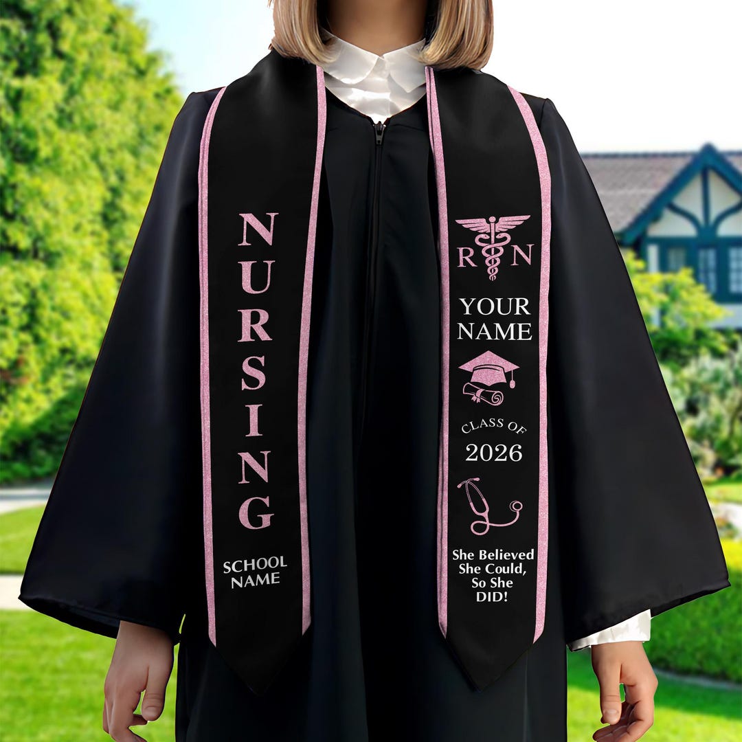 Personalized Nursing Stole, Custom Nursing Graduation Stole, RN Nursing ...