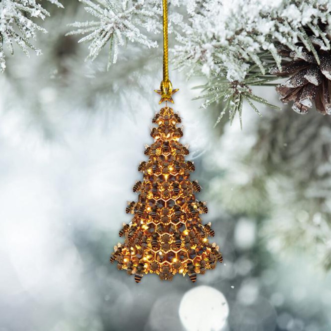 Bees Christmas Tree Ornament, Bees Christmas Ornament, Bees Rearview ...