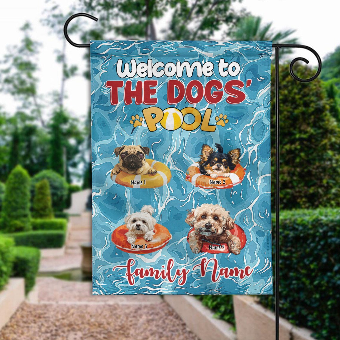 Personalized Dog Flag, Custom Dog Welcome Flag, Welcome to the Dogs ...