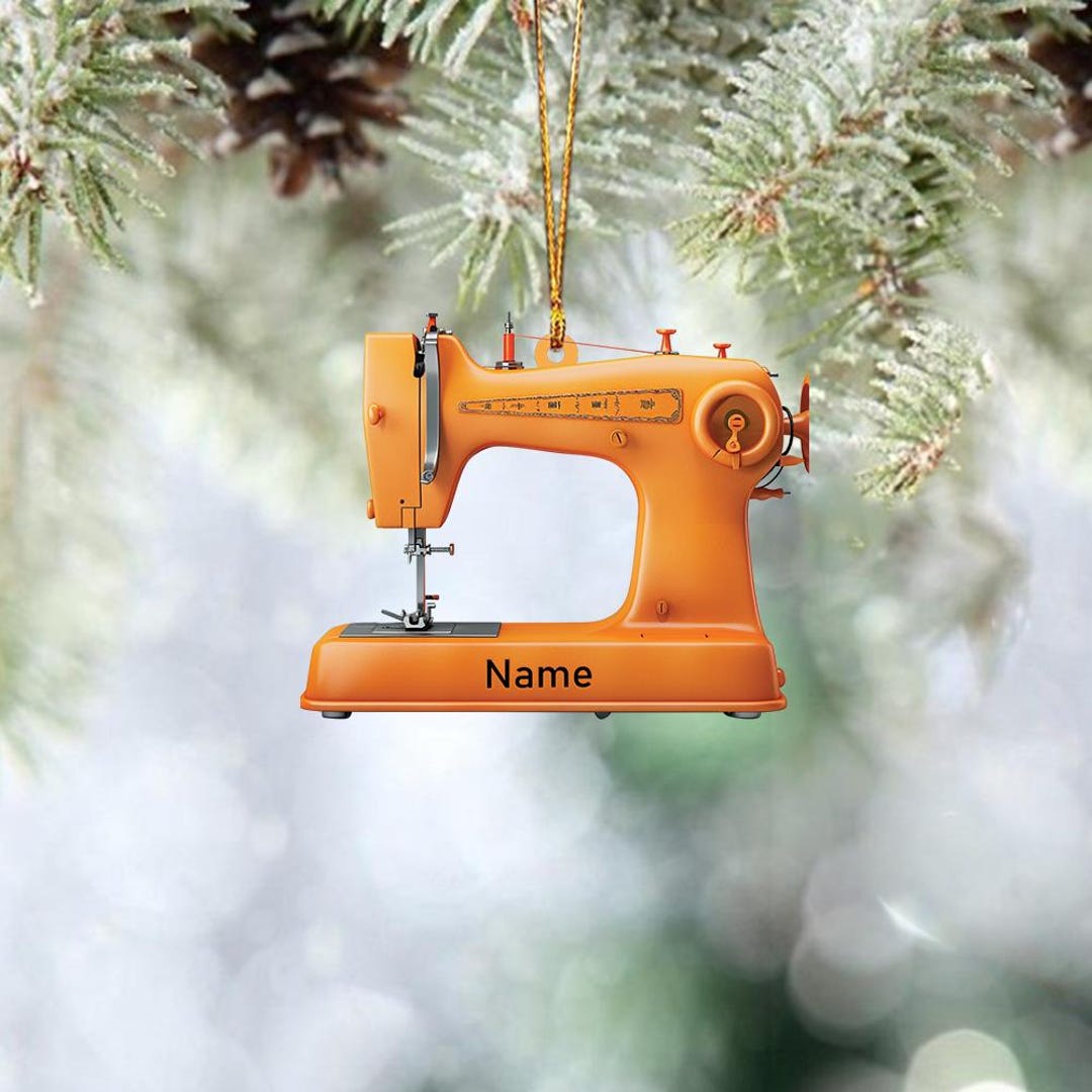 Custom Name Sewing Machine Christmas Ornament, Xmas Tree Decor, Sewing ...