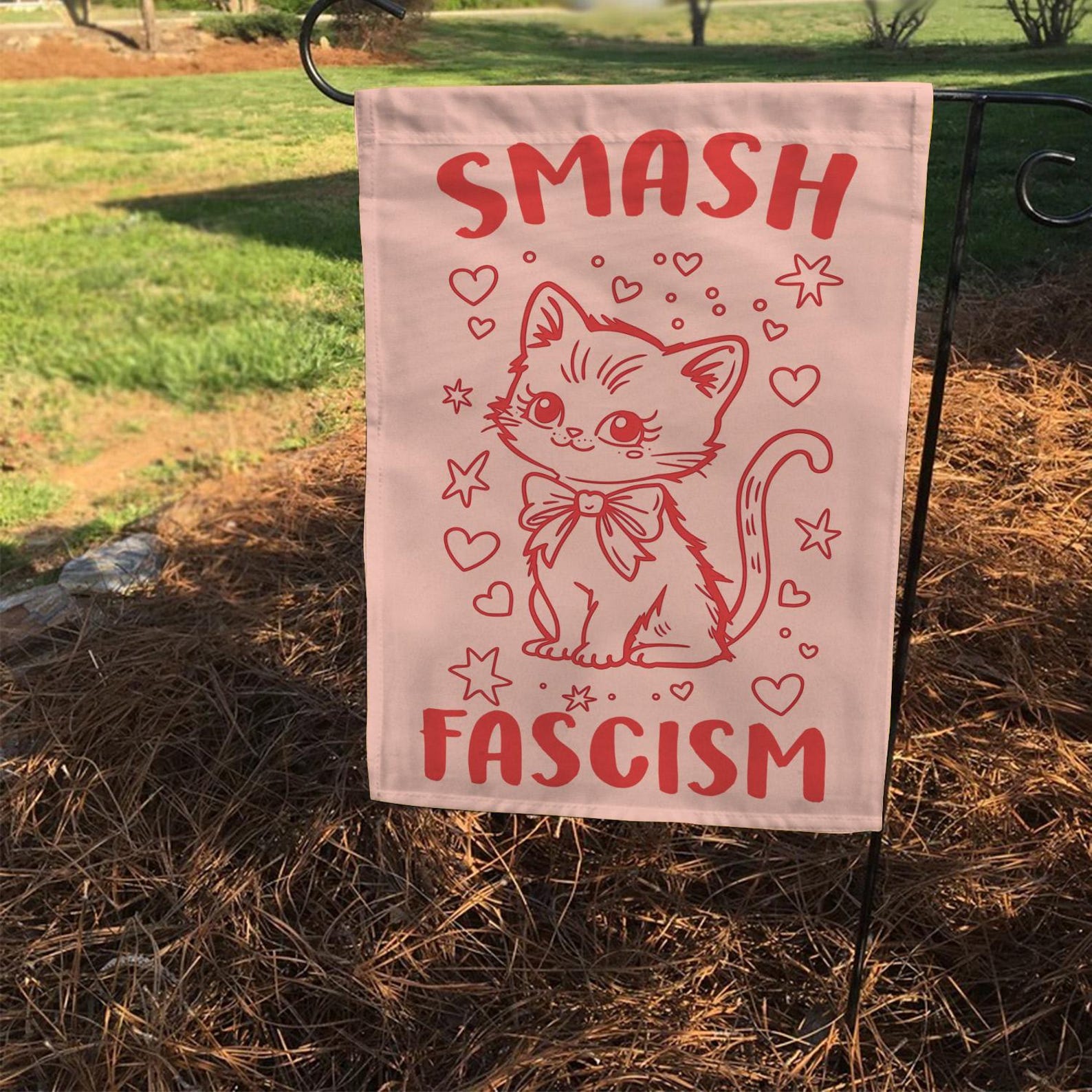 Smash Fascism Garden Flag, Leftist Garden Flag, Antifascist Garden ...