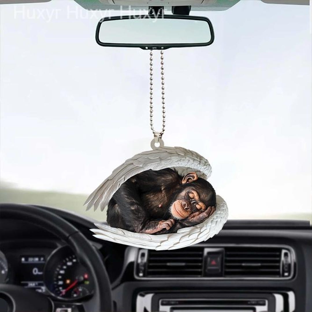Chimpanzee Angel Wings Car Ornament, Chimpanzee Christmas Ornament ...