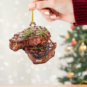Christmas Steak Ornament, Christmas Tree Ornament Decor, Food Ornament ...