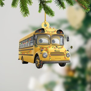 Personalized School Bus Ornament, School Bus Christmas Ornament, Bus ...