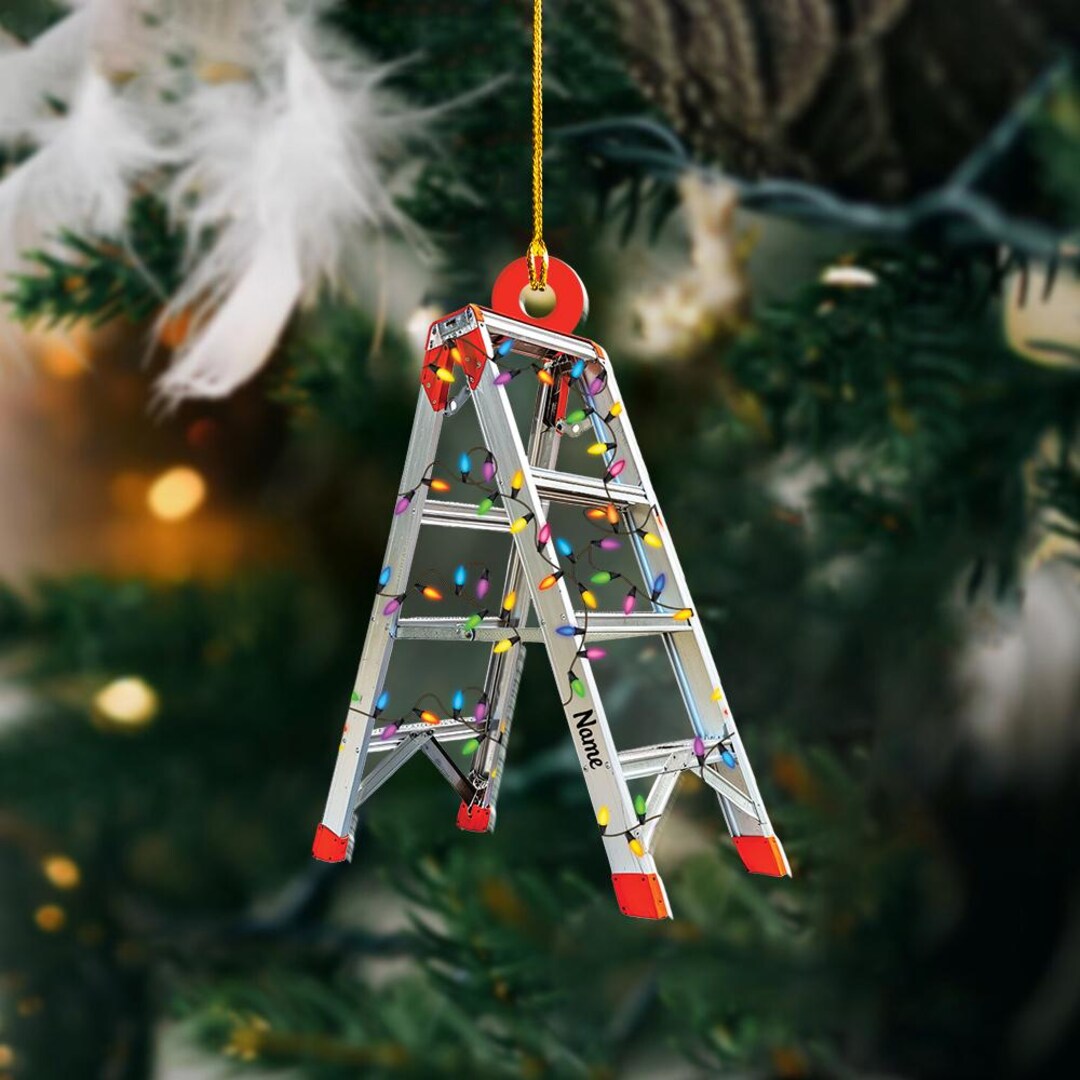 Personalized Construction Ladder Ornament, Construction Ladder ...