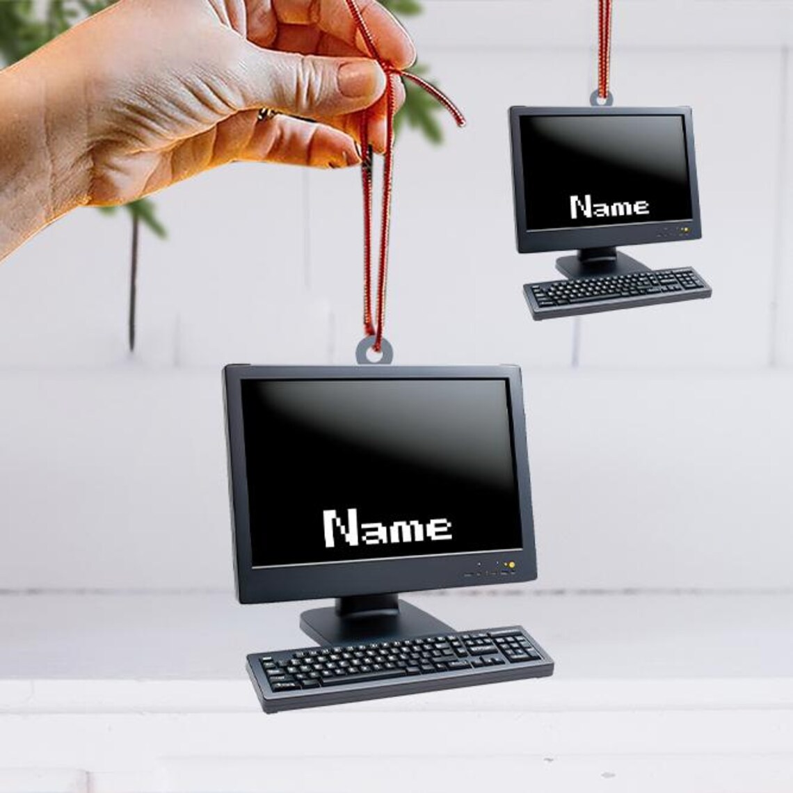 Personalized Computer Monitor Keyboard Ornament Computer Christmas ...