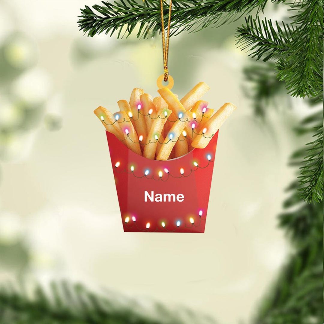 Personalized French Fries Ornament, French Fries Christmas Ornament ...