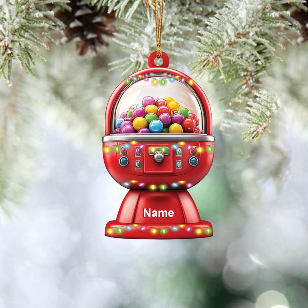Personalized Gumball Machine Ornament, Gumball Vending Machine ...