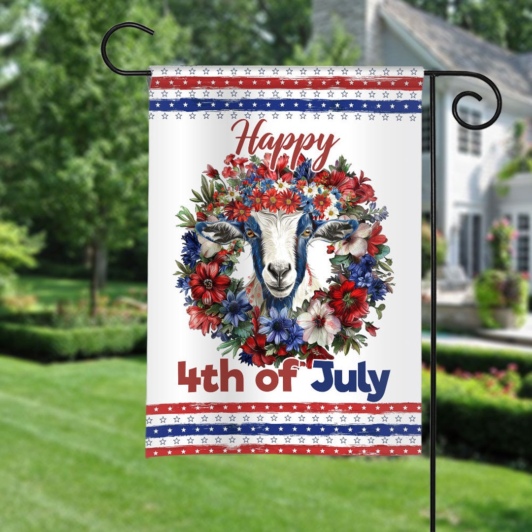 Goat Happy Independence Day Flag Double-sided Flag,goat 4th of July ...