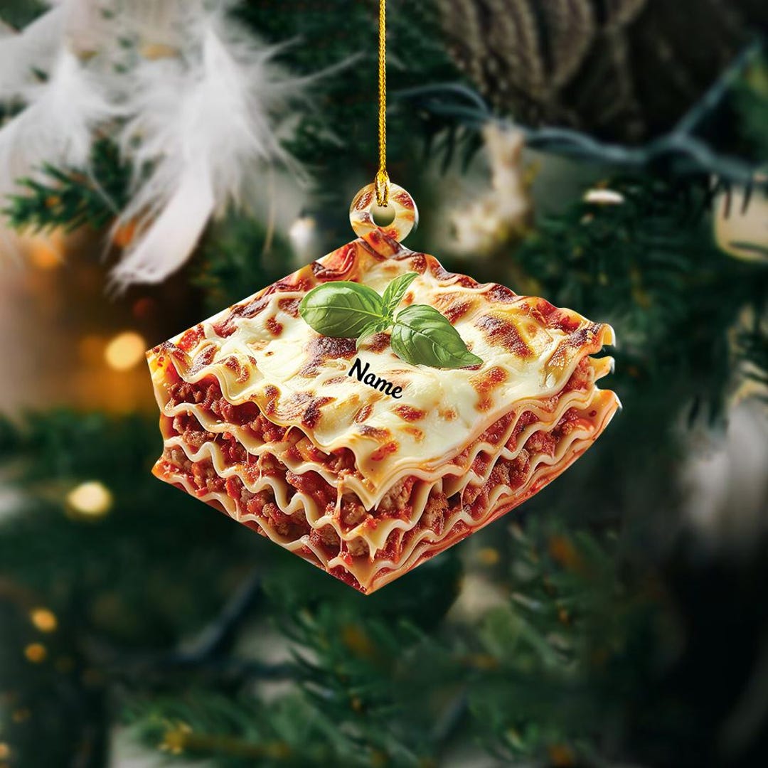 Personalized 2D Flat Lasagna Ornament, Lasagna Christmas Decor, Lasagna ...