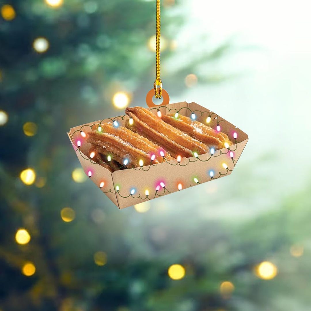 Personalized Churros Box 2D Flat Christmas Ornament, Churros Xmas Tree ...