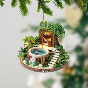 Personalized Jacuzzi Ornament, Spa 2D Flat Christmas Ornament, Hot Tub ...