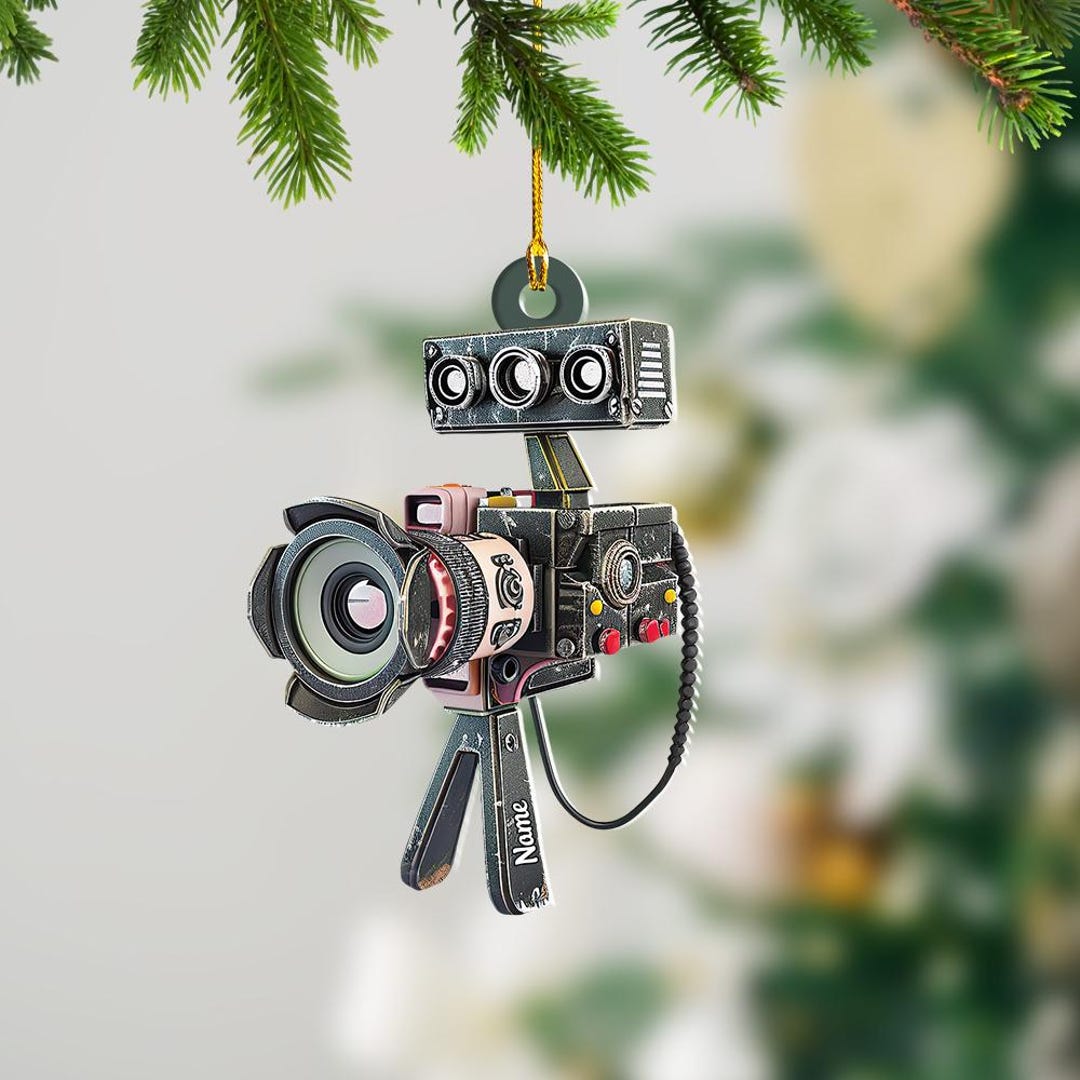 Video Camera Movie Christmas Ornament, Xmas Tree Decor, Loved Video ...