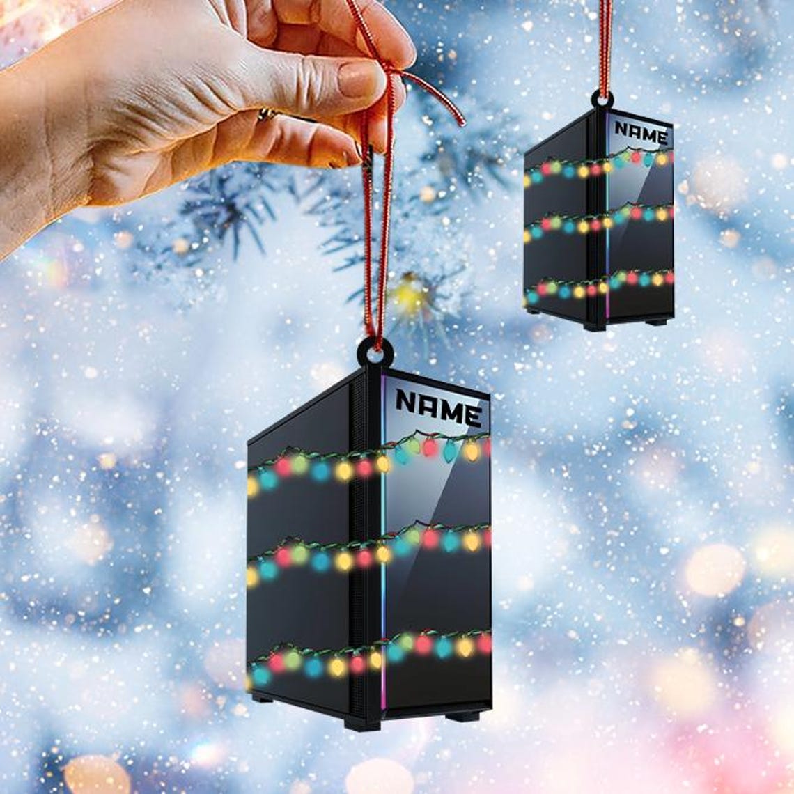 Personalized Computer Case Christmas Ornament, Computer Christmas ...
