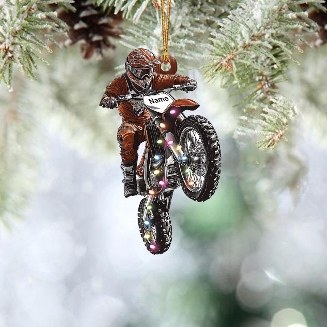 Personalized Biker Christmas Ornament, Motorcycle Ornament, Motor ...