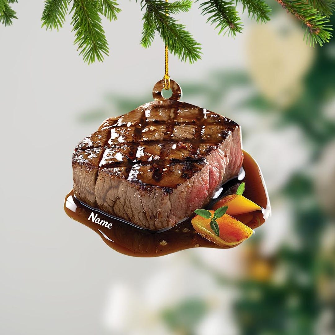 Christmas Steak Ornament, Christmas Tree Ornament Decor, Food Ornament ...