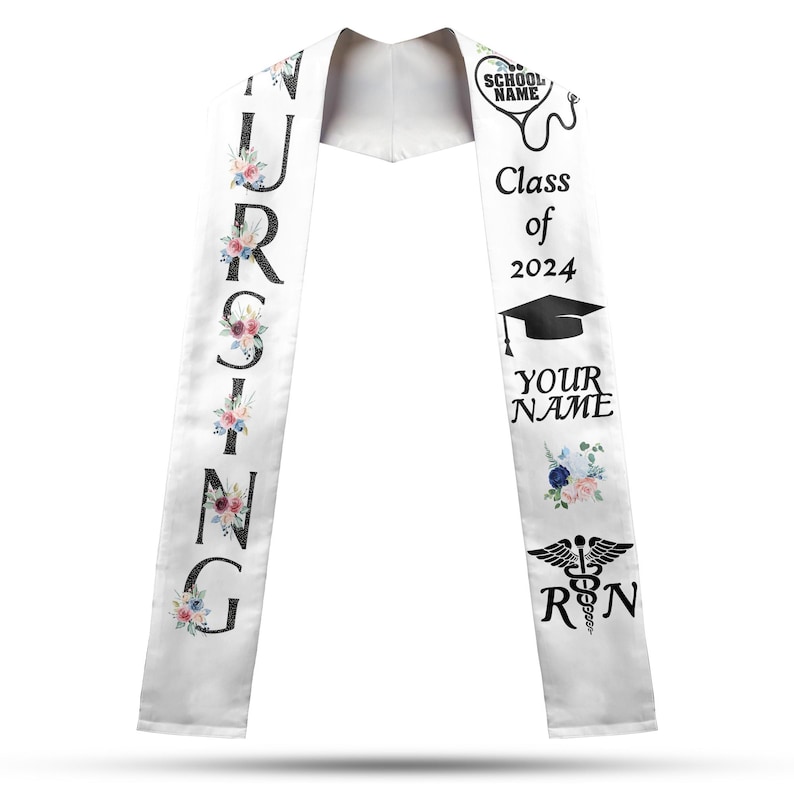 Personalized Nursing Stole, Custom Nursing Graduation Stole, RN Nursing ...