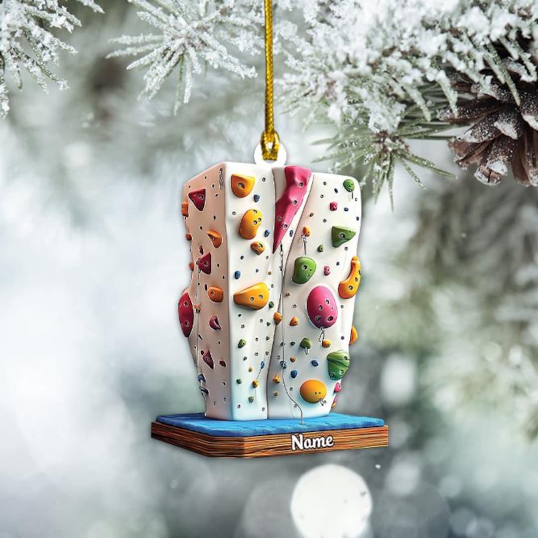 Climbing Wall Christmas Ornament, Rock Climbing Ornament, Mountain ...