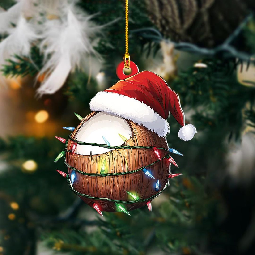 Coconut Christmas Lights Ornament, Coconut Car Ornament Decor, Coconut ...