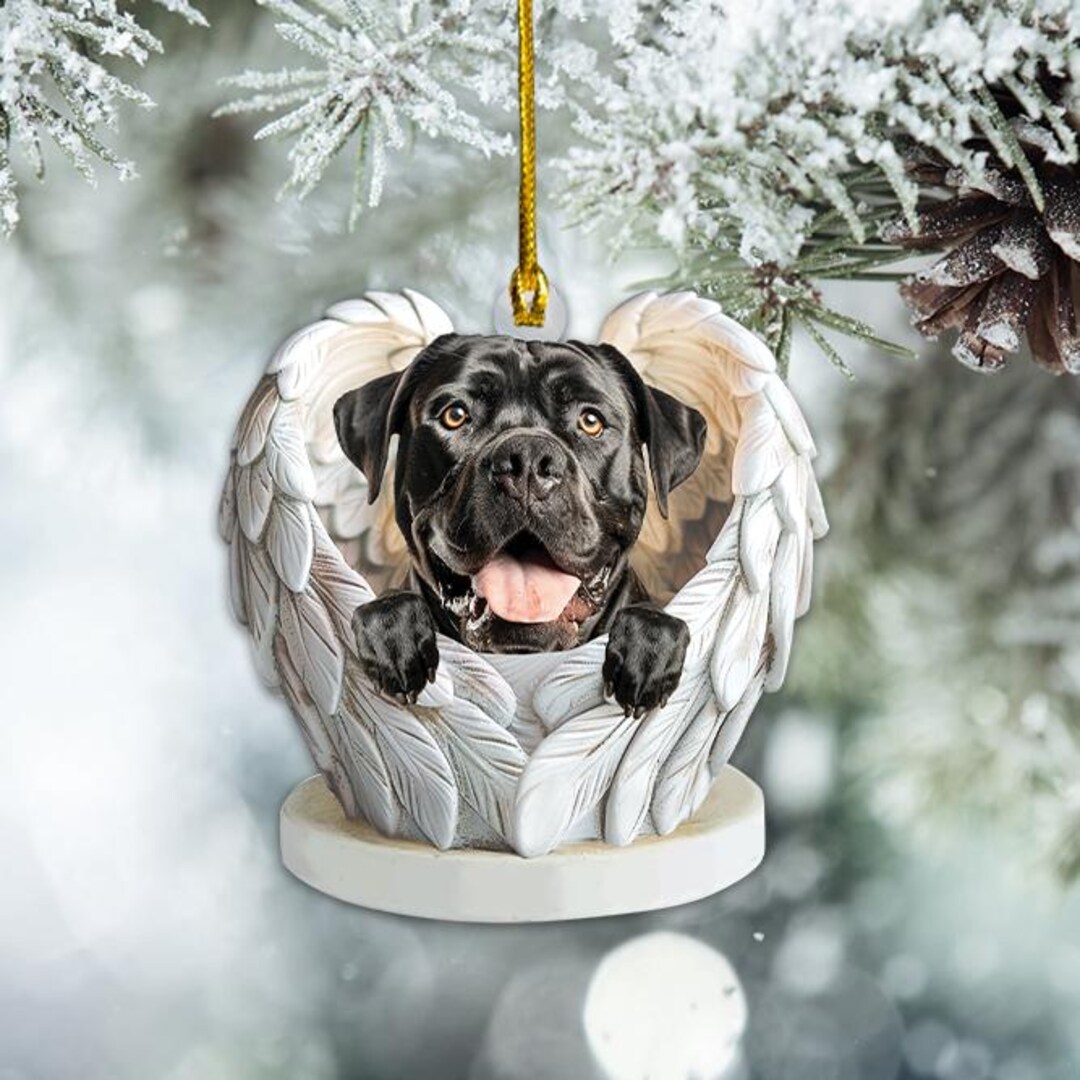 Cane Corso Dog Angel Wings Ornament, Cane Corso Dog Flat Christmas ...