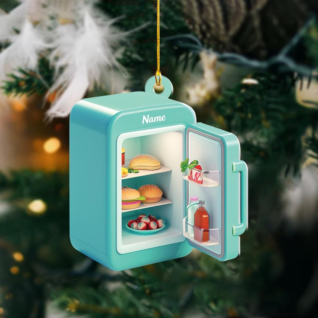 Custom Fridge Ornament, 2D Flat Mini Refrigerator Christmas Ornament ...