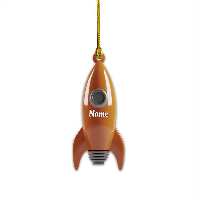 Personalized Rocket Ornament, Rocket Ship Christmas Ornament, Space ...