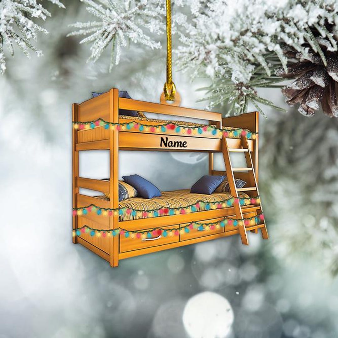 Personalized Bunk Bed Ornament, Bunk Bed Christmas Ornament, Bedroom ...