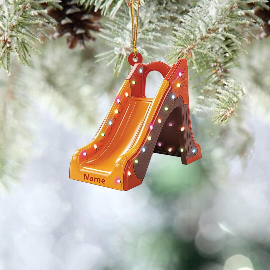 Personalized Child’s Slide Ornament, Kids Slide Christmas Ornament ...