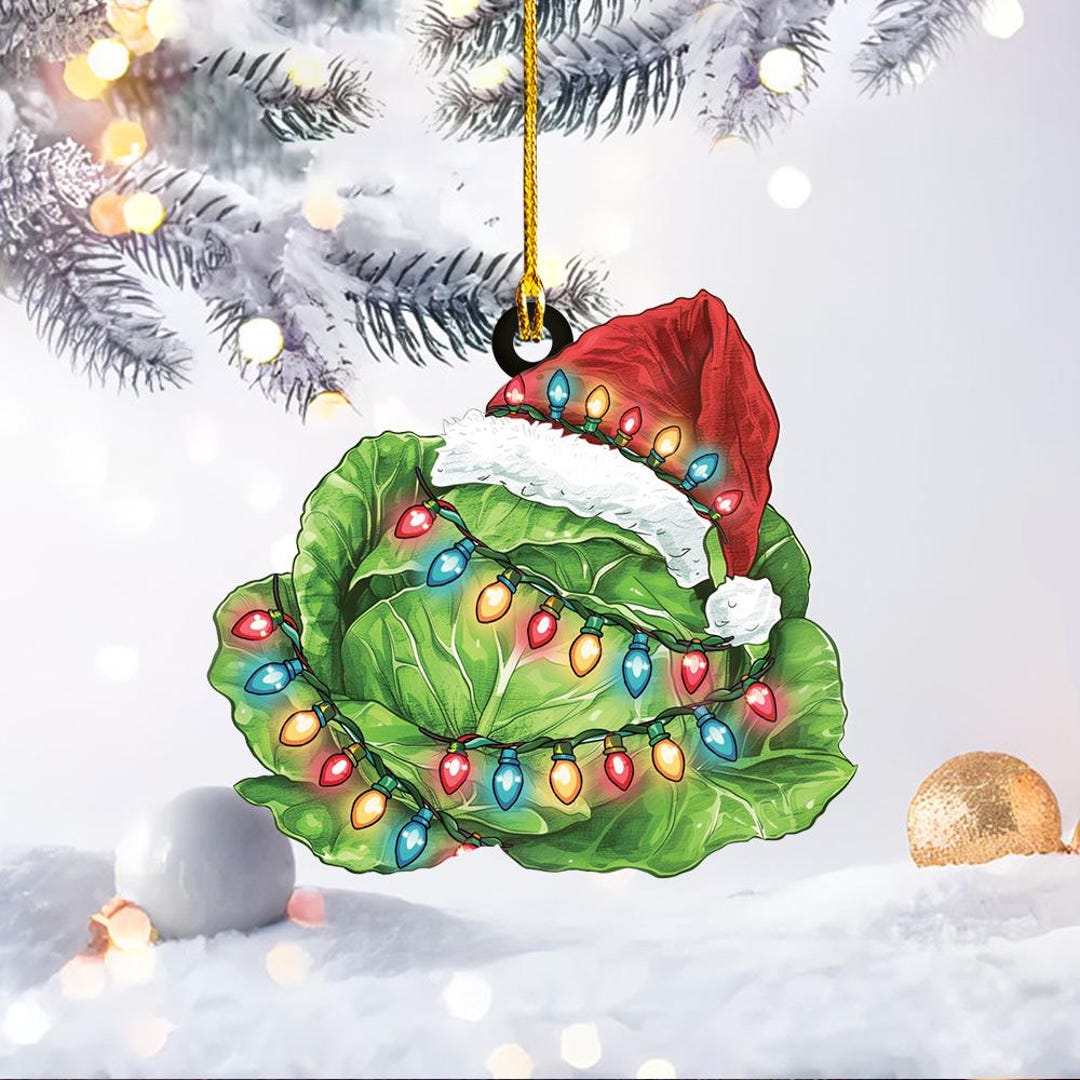 Lettuce Christmas Tree Ornament, Lettuce Car Ornament, Lettuce Flat ...