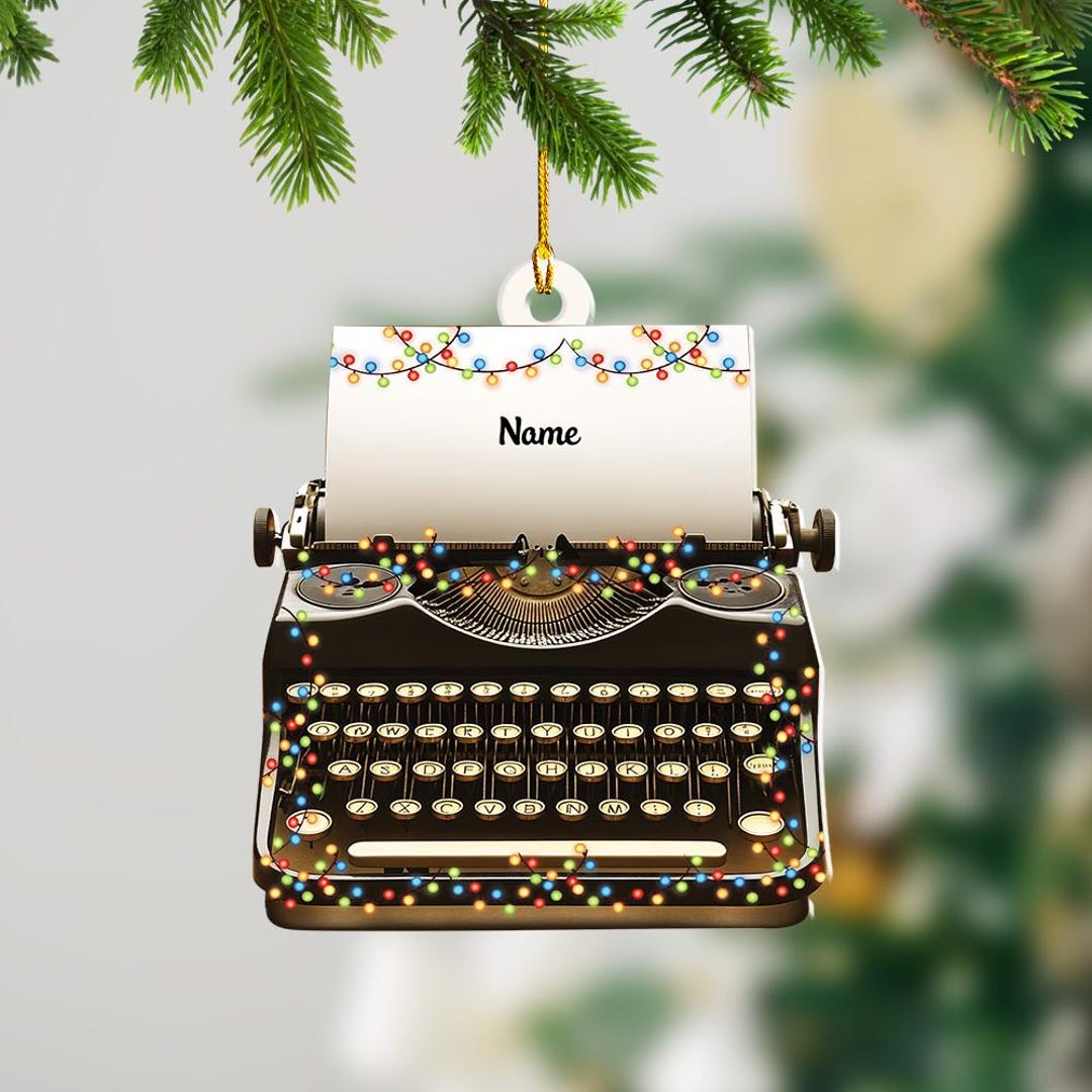 Personalized Typewriter Christmas Ornament, Typewriting Ornament ...