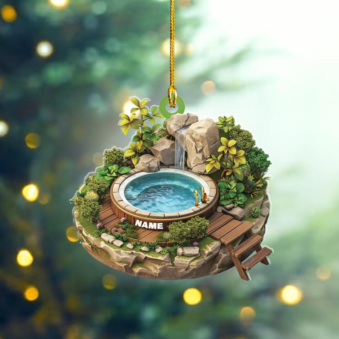 Personalized Jacuzzi Ornament, Spa 2D Flat Christmas Ornament, Hot Tub ...