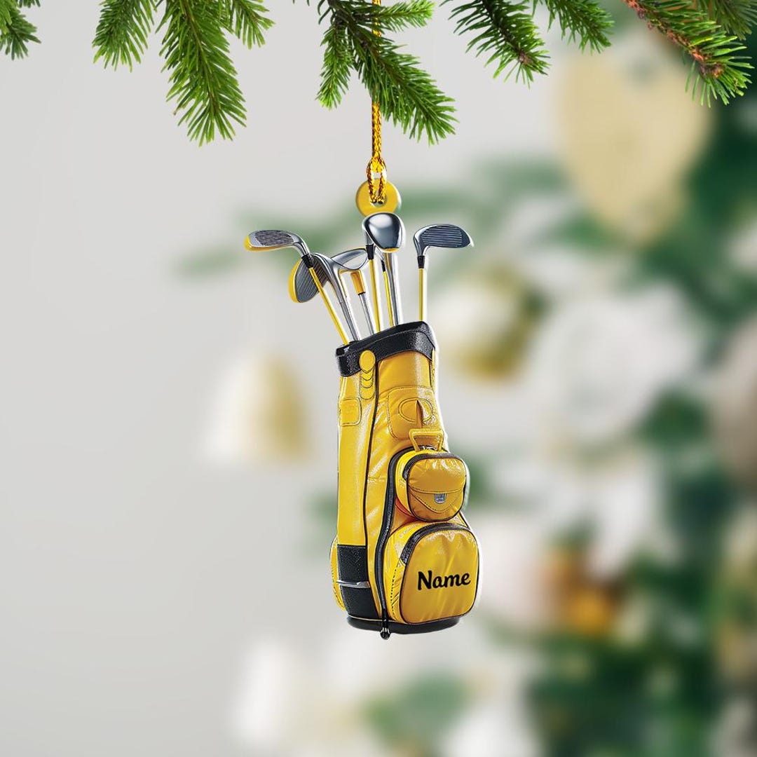 Golf Bag Light Christmas Ornament, Personalized Golf Ornament, Ornament for Golf Lover, Golf Bag ...