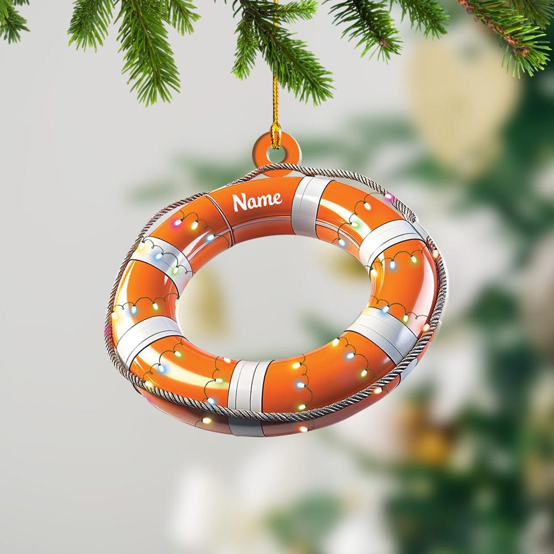 Personalized Lifebuoy Ornament, Lifebuoy Christmas Ornament, Lifeguard ...
